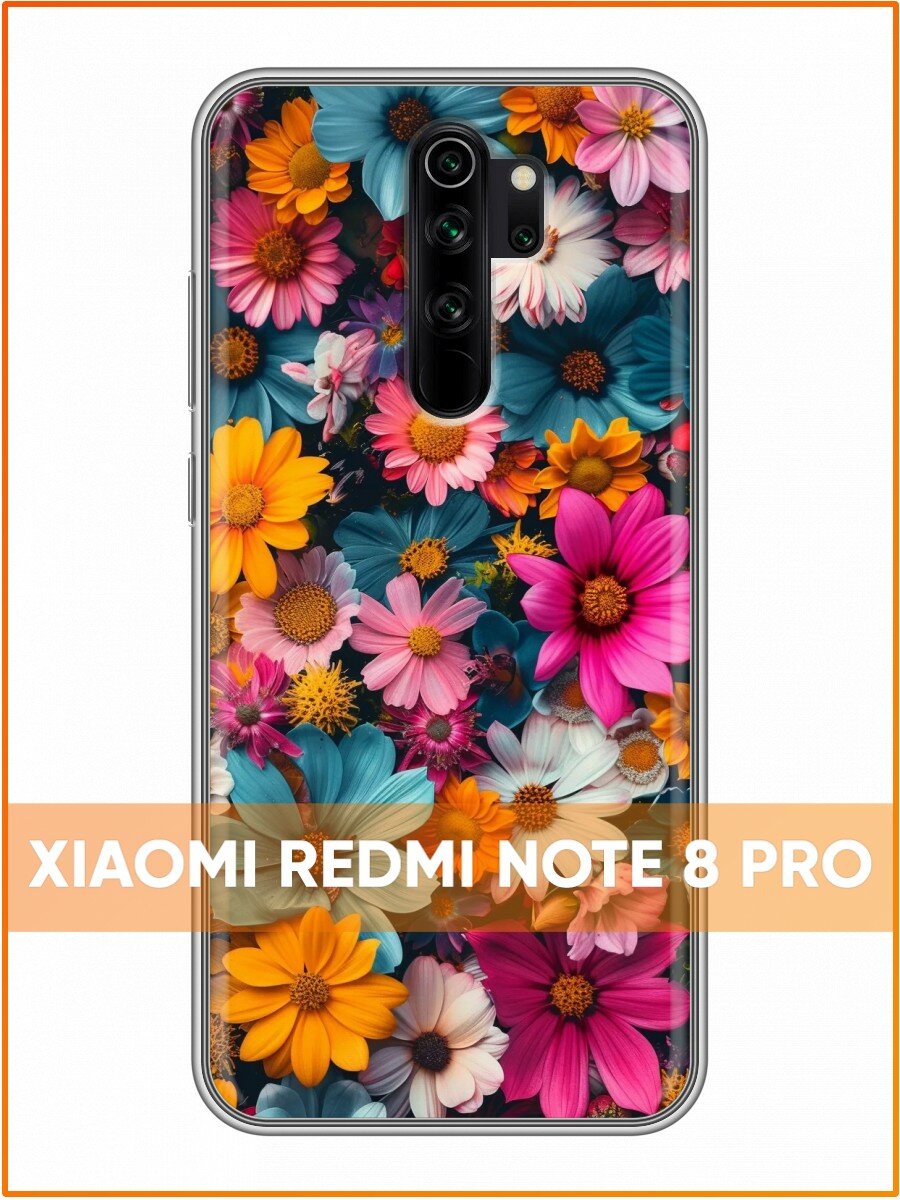 Чехол для Xiaomi RedMi Note 8 Pro с принтом для женщин с цветочками (Сяоми Редми Ноут 8 Про)