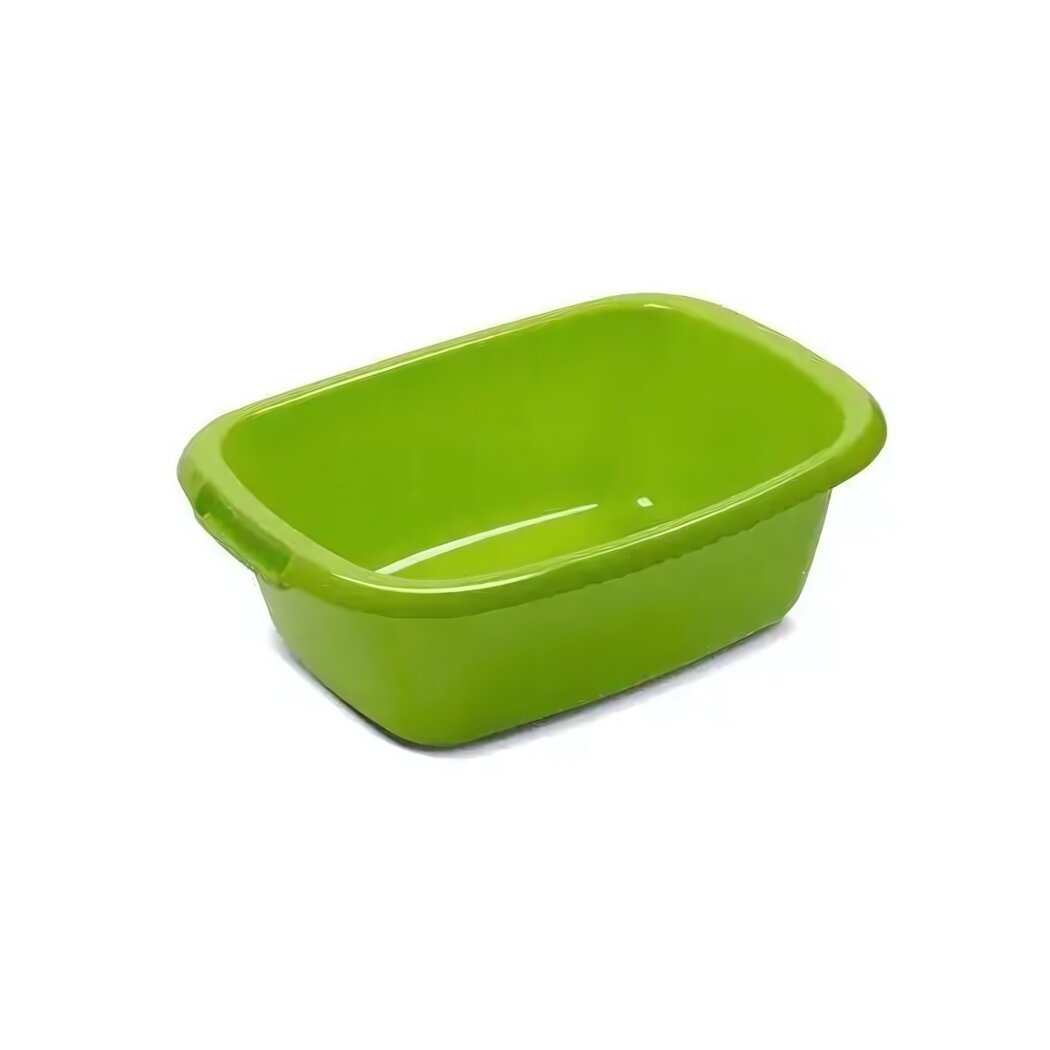 Таз овальный пластиковый 11л, салатовый, для хранения и приготовления