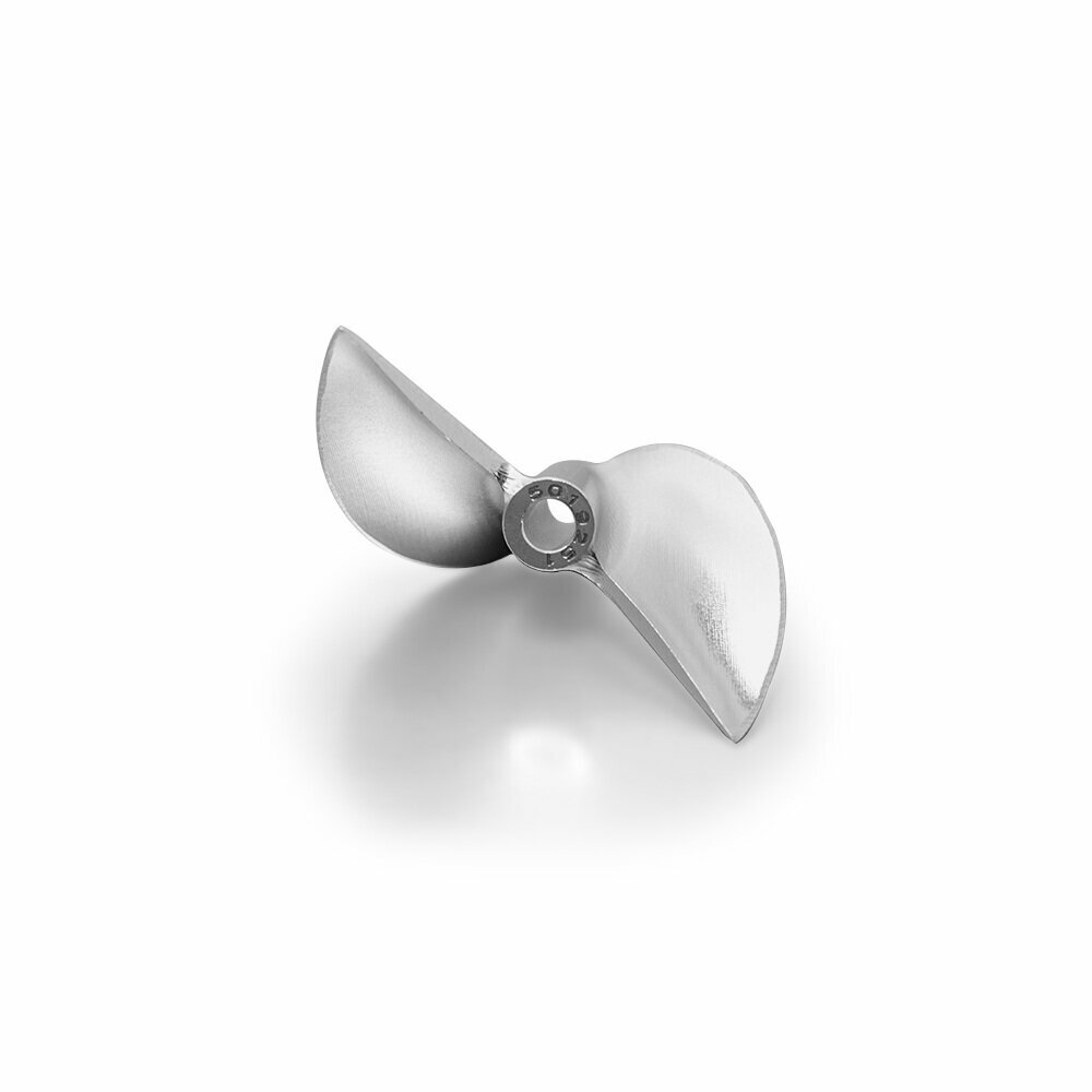 Алюминиевый двухлопастной винт для модели лодки, изготовленный на станке с ЧПУ, диаметр 36 мм, шаг 1,9 мм, цельный, левосторонний