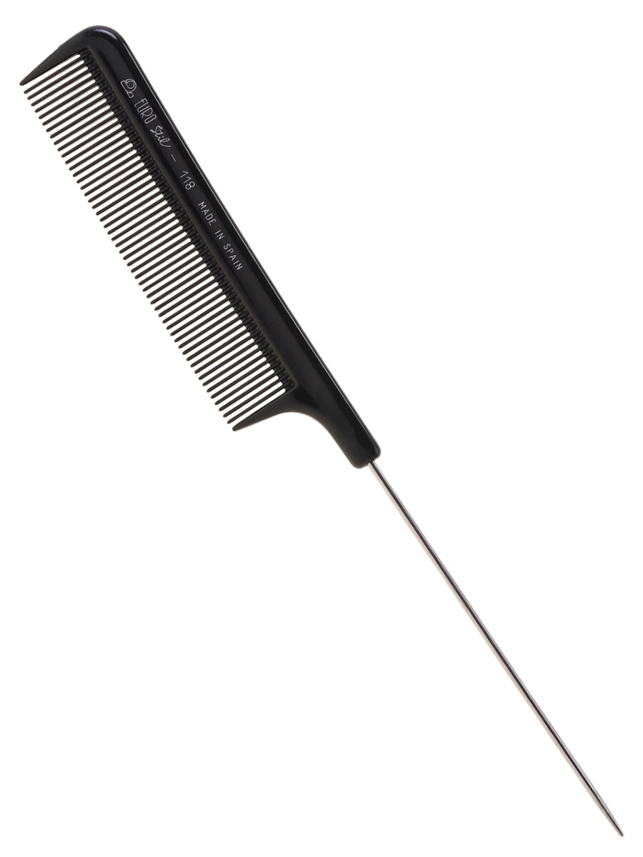 Расческа Eurostil, для начеса и окрашивания, металлический хвостик