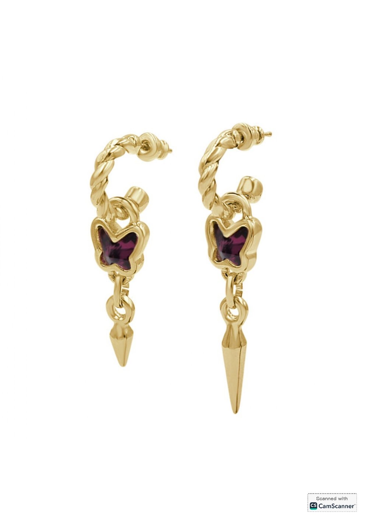 Серьги пусеты, кристаллы Swarovski