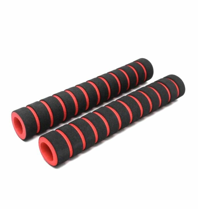 Ручки на руль 220мм поролон, красно-черный