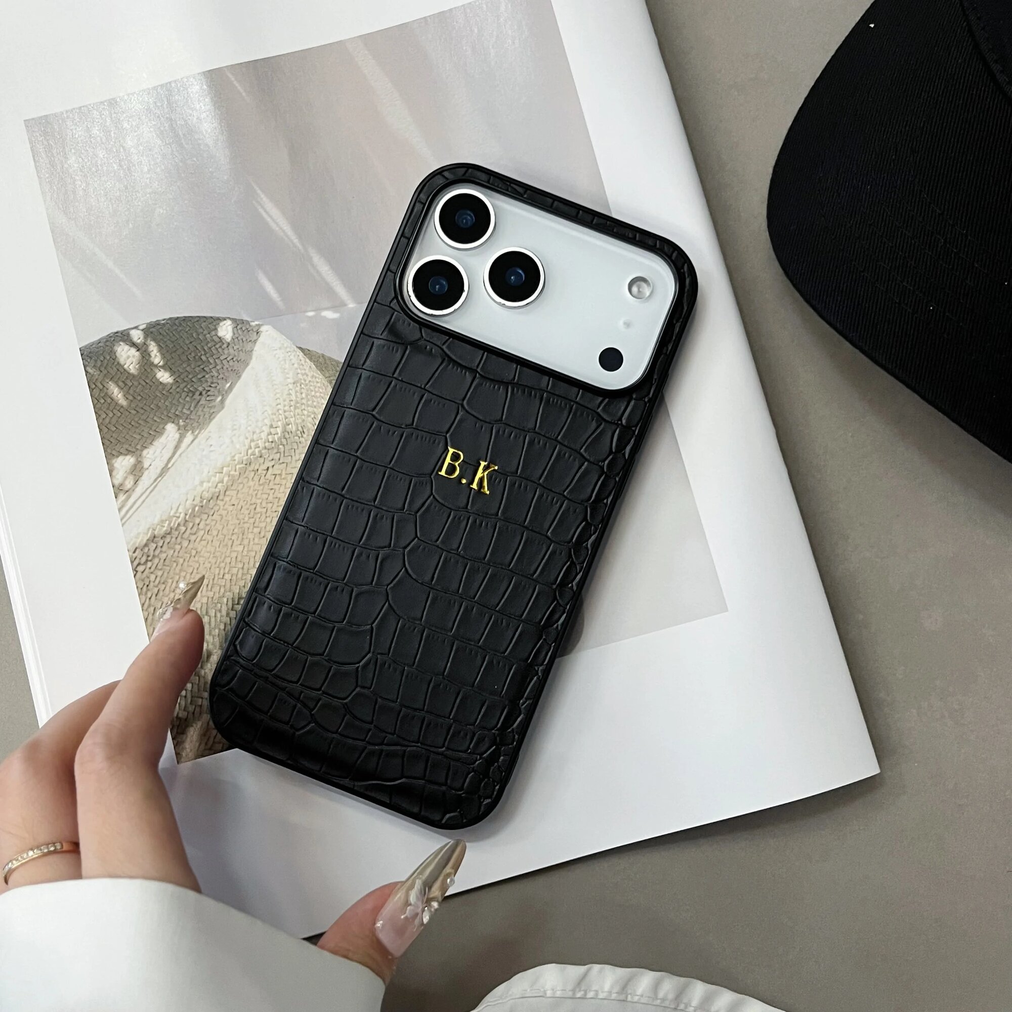 Роскошный чехол из искусственной кожи с классическим крокодиловым узором для iPhone 17, 16, 15, 14, 13, 12, 11 Pro Max 17, тиснение из воздушной фольги black 1, For iPhone15ProMax