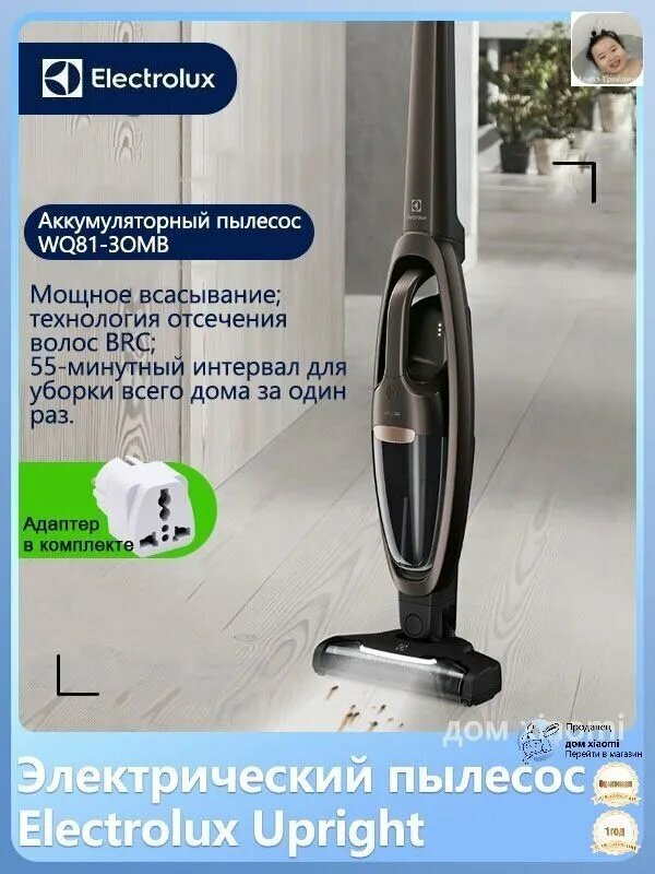 Вертикальный пылесос Electrolux WQ81-3OMB, беспроводной