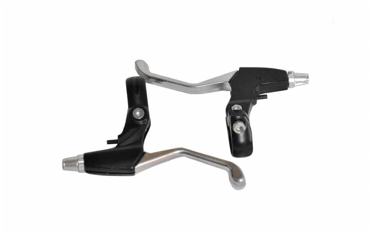 Тормозные ручки 00-171604 алюминиевые V-брэйк/кантилеверный серебристый-черные HORST