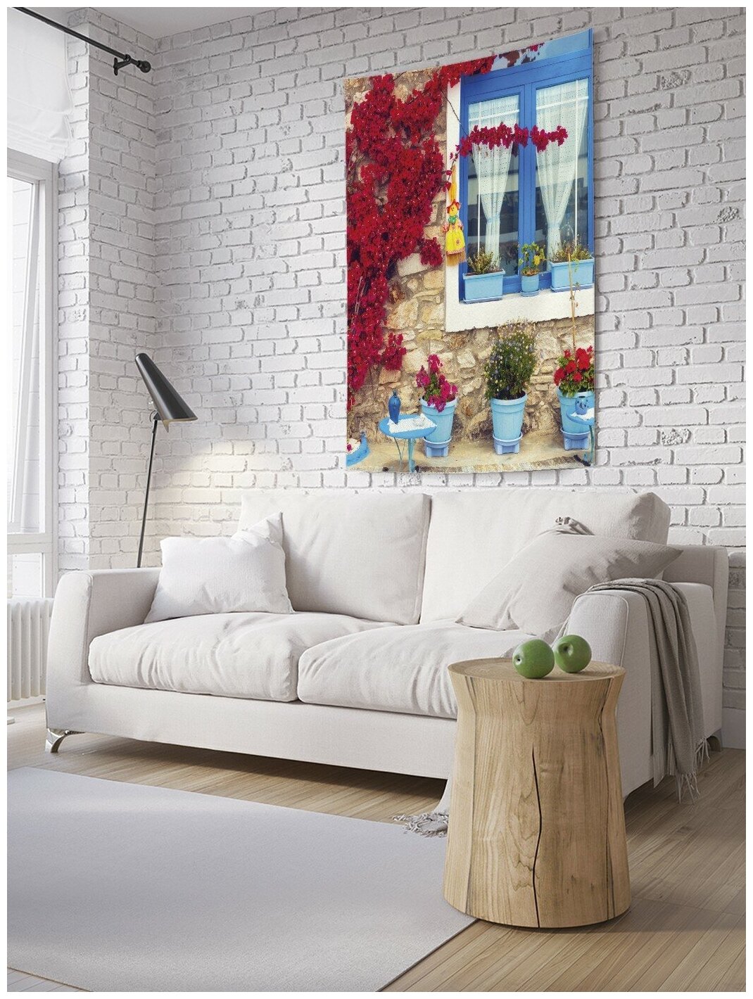 Вертикальное фотопанно на стену JoyArty "Окно в стиле прованс", 100x150 см