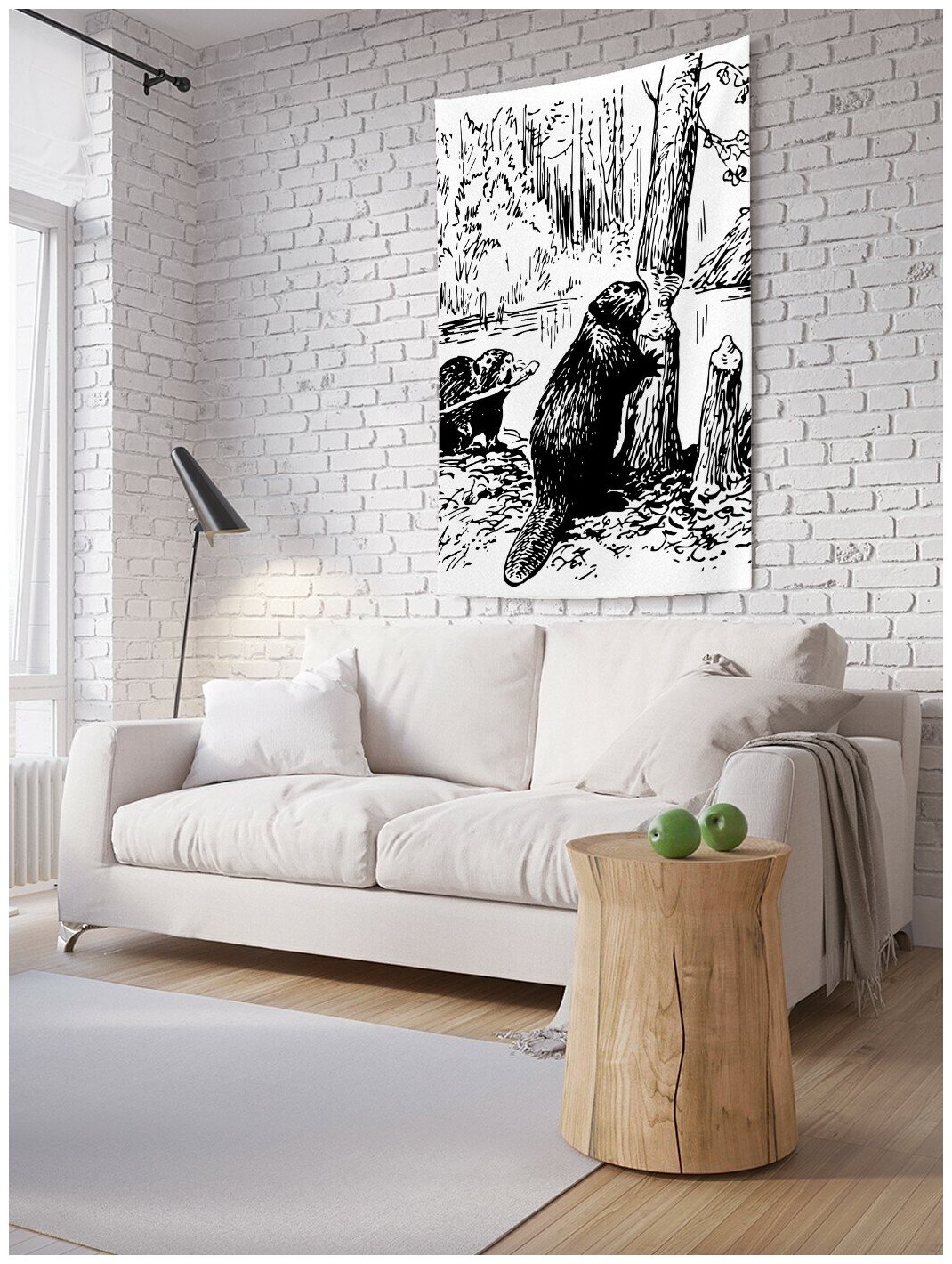 Вертикальное фотопанно JoyArty на стену "Бобры в работе", 150x200 см