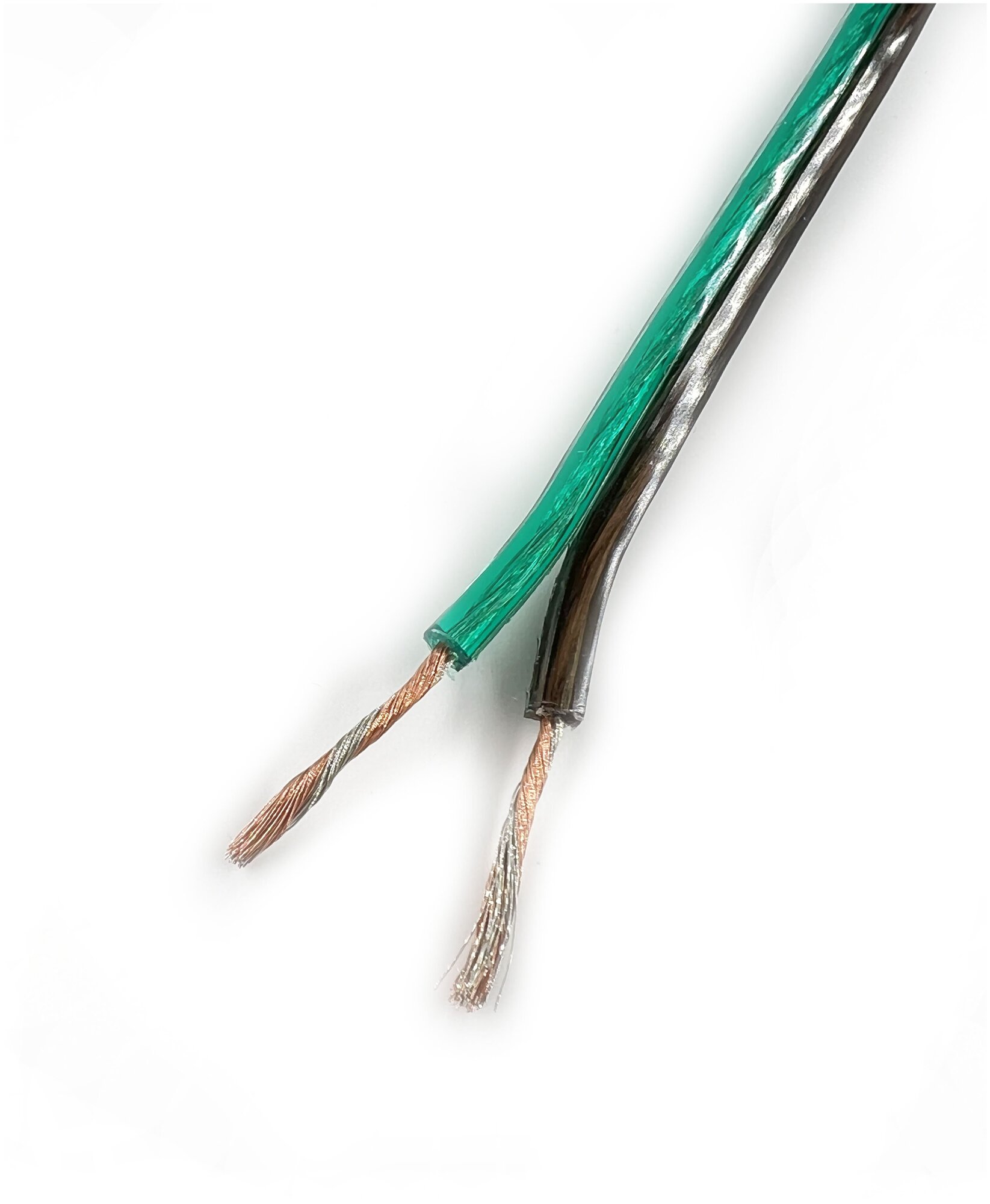 Кабель акустический 2 x 2.50мм2 медный луженный зелено-черный прозрачный ( 5 метров)