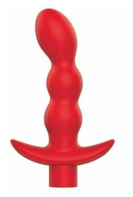 Красный вибратор с ограничителем проникновения - 11 см.