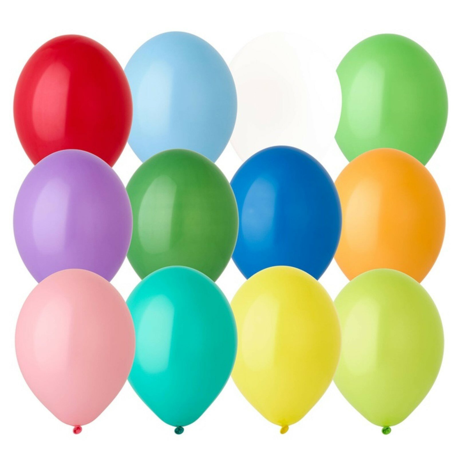 Воздушные шары латексные 14", пастель, 50 шт, Микс