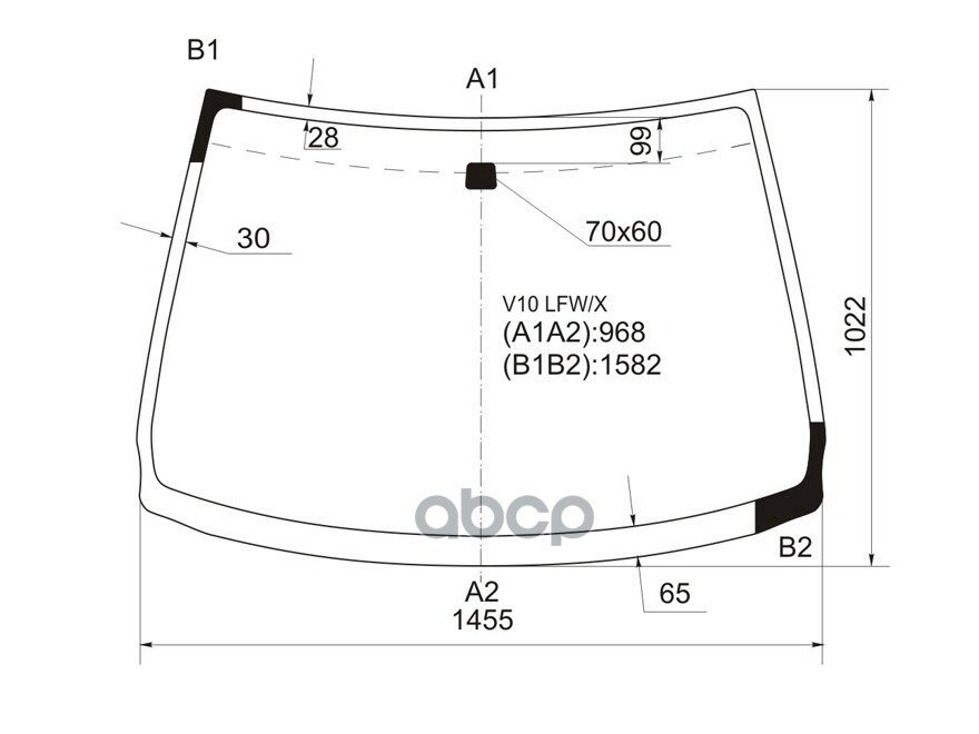 Стекло лобовое Nissan Tino 98-06 XYG арт. V10LFWX