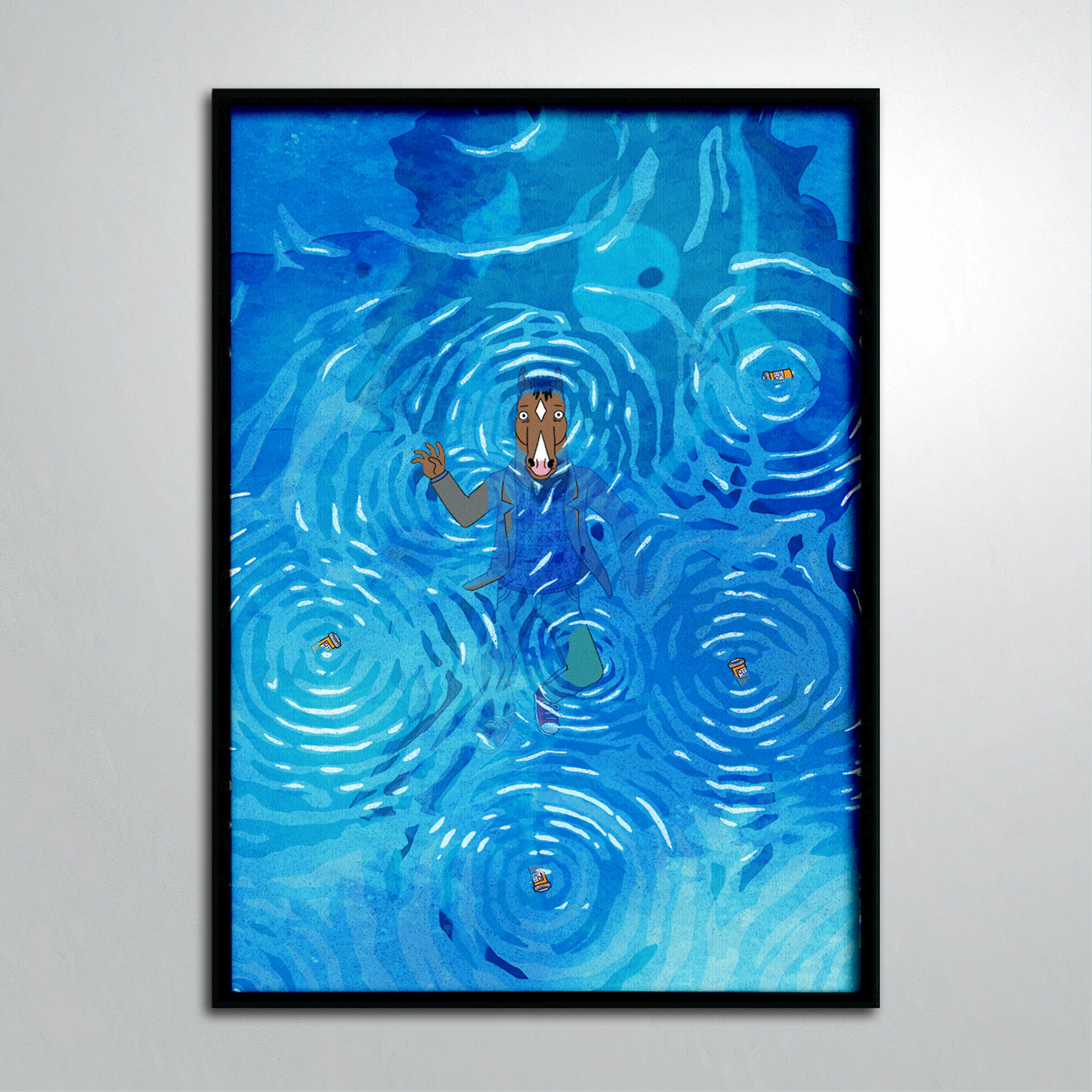 Постер в раме/Конь БоДжек Бассейн BoJack Horseman