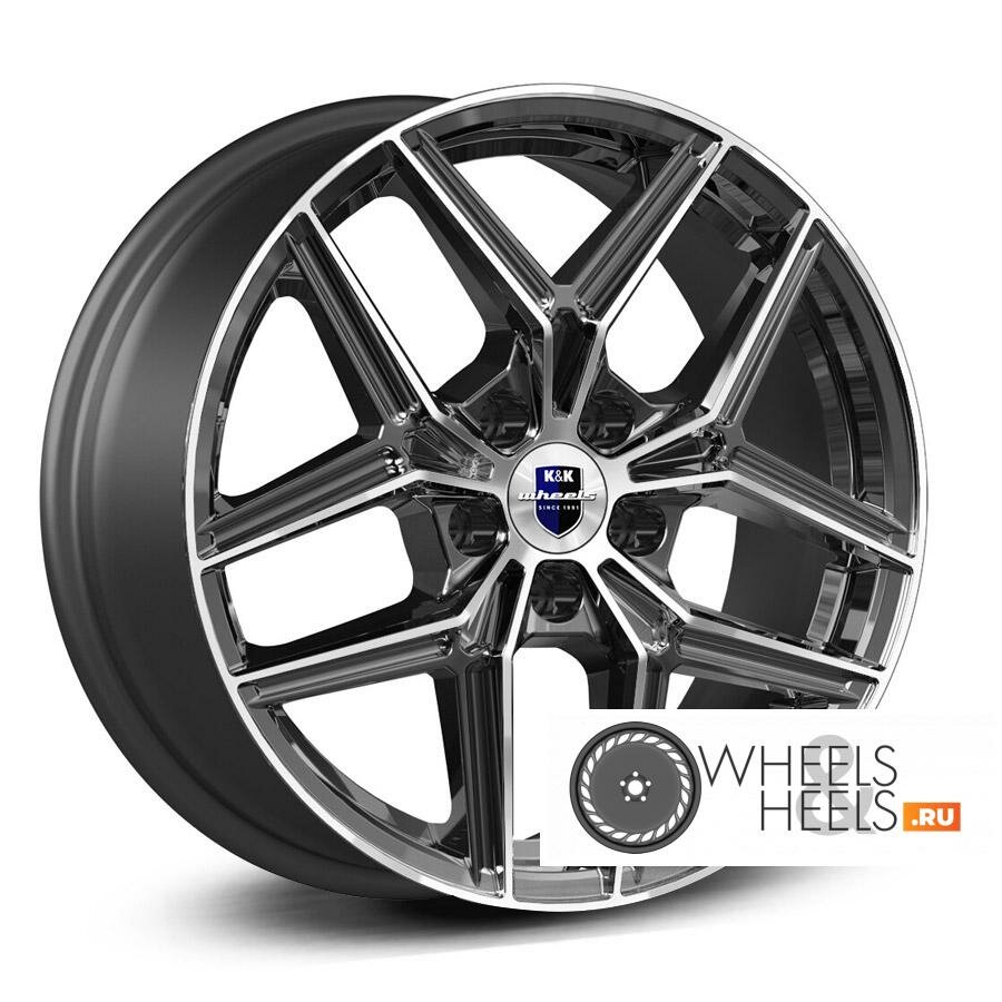 Диск автомобильный литой КиК Юнион 17x7 5x114.3 et38 dia67.1 Черный с полированной лицевой поверхностью