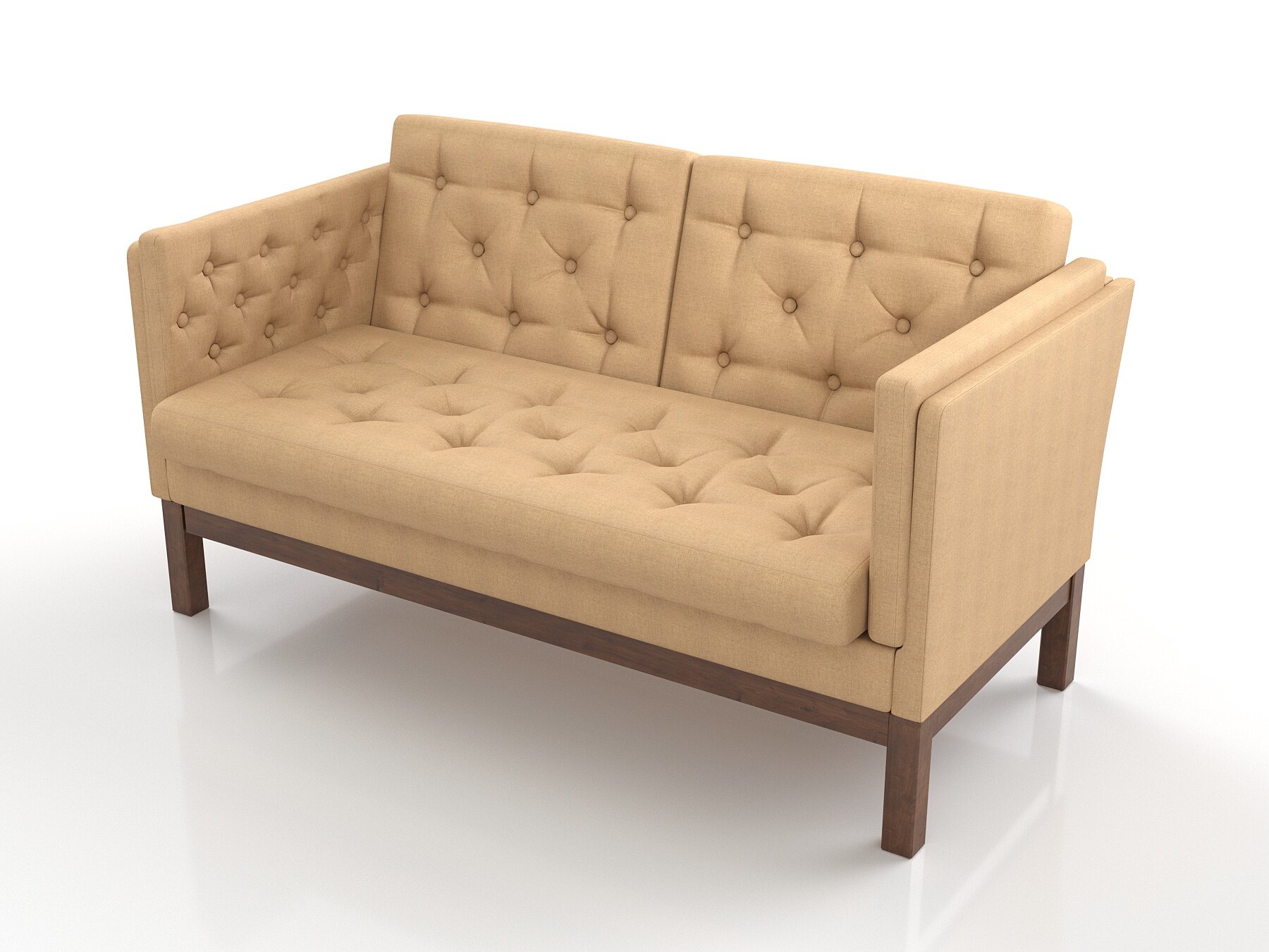 Маленький диван Arsko Айверс-М бежевый, рогожка, кухонный, офисный, для кафе, скандинавский лофт, прямой, дизайнерский