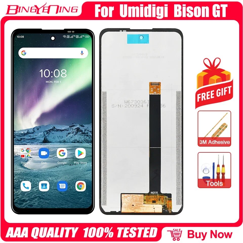 Оригинальный ЖК-дисплей UMIDIGI Bison Pro + сенсорный экран для UMIDIGI Bison 2021, BISON 2022, BISON GT, ЖК-дисплей + инструменты For Bison GT