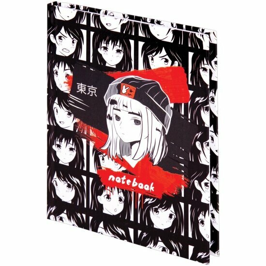 Блокнот Staff малый формат (110х147 мм), А6, 80 л, твёрдый, клетка, , "Аниме", 114436