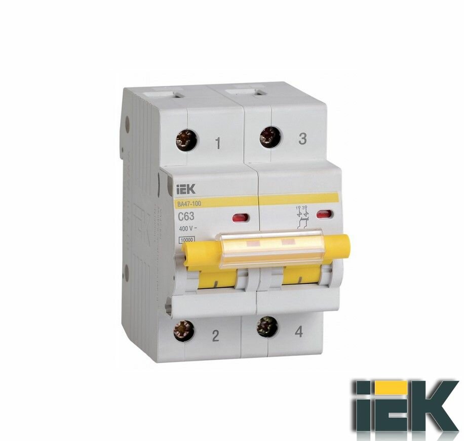 Iek Автоматический выключатель ВА 47-100 2Р 63А 10 кА