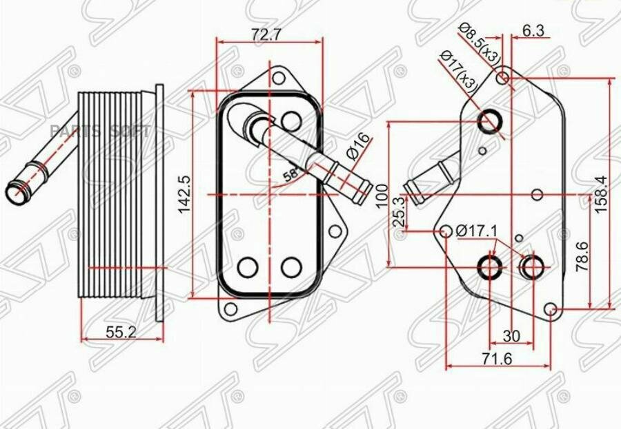 Радиатор масляный BMW 1-Series 04-19 / 3-Series 05-19 SAT ST-11427525333 | цена за 1 шт
