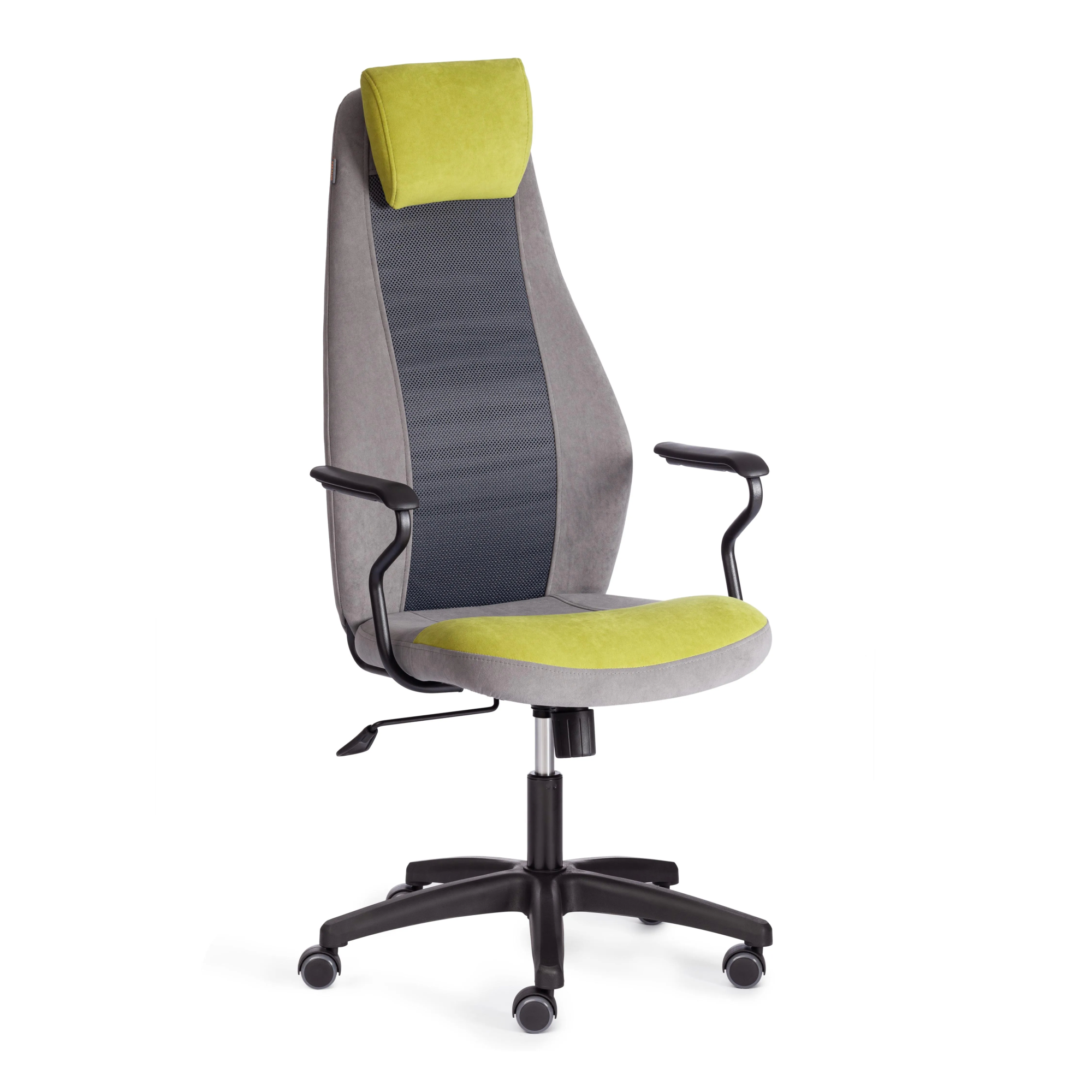 Кресло AVIATOR Tetchair зеленый, серый, черный, ткань, металл, мягкое сиденье, с подлокотниками