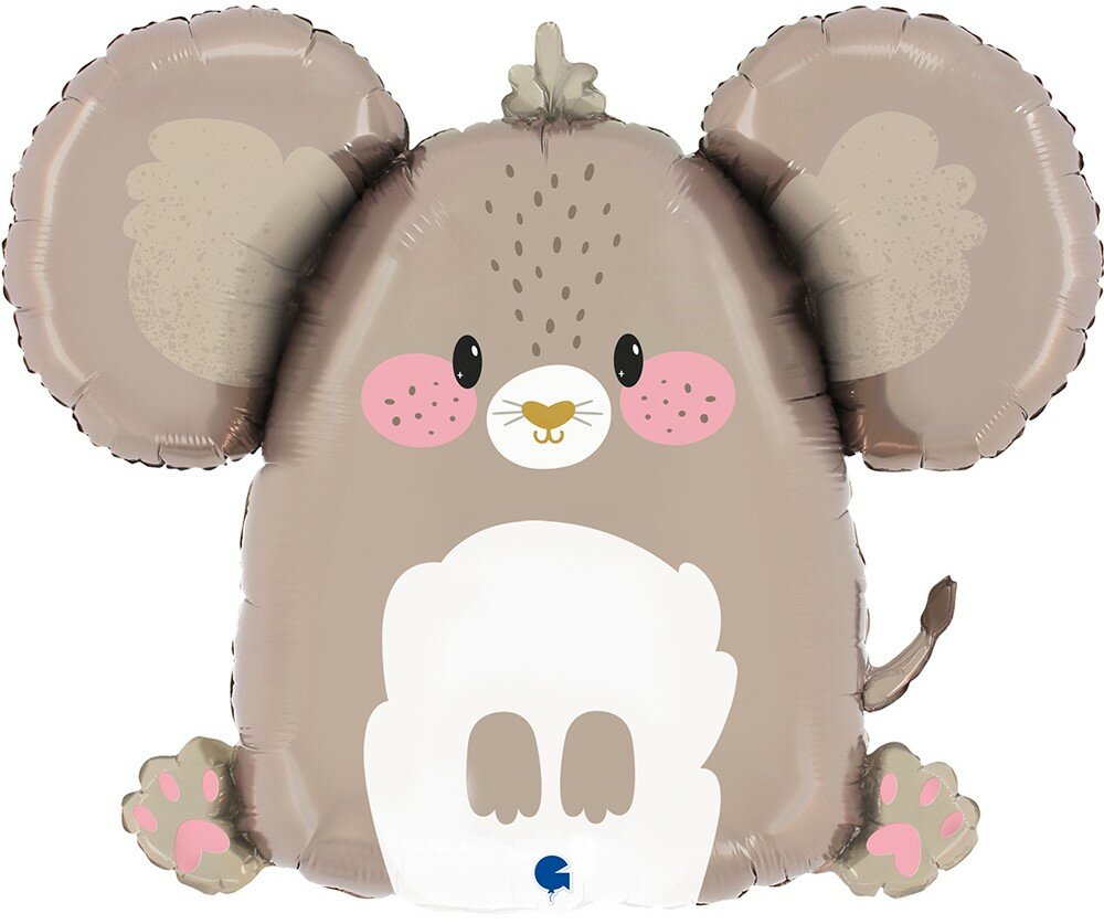 Шар (26'/66 см) Фигура, Маленькая Мышка, Серый, 1 шт. в уп.