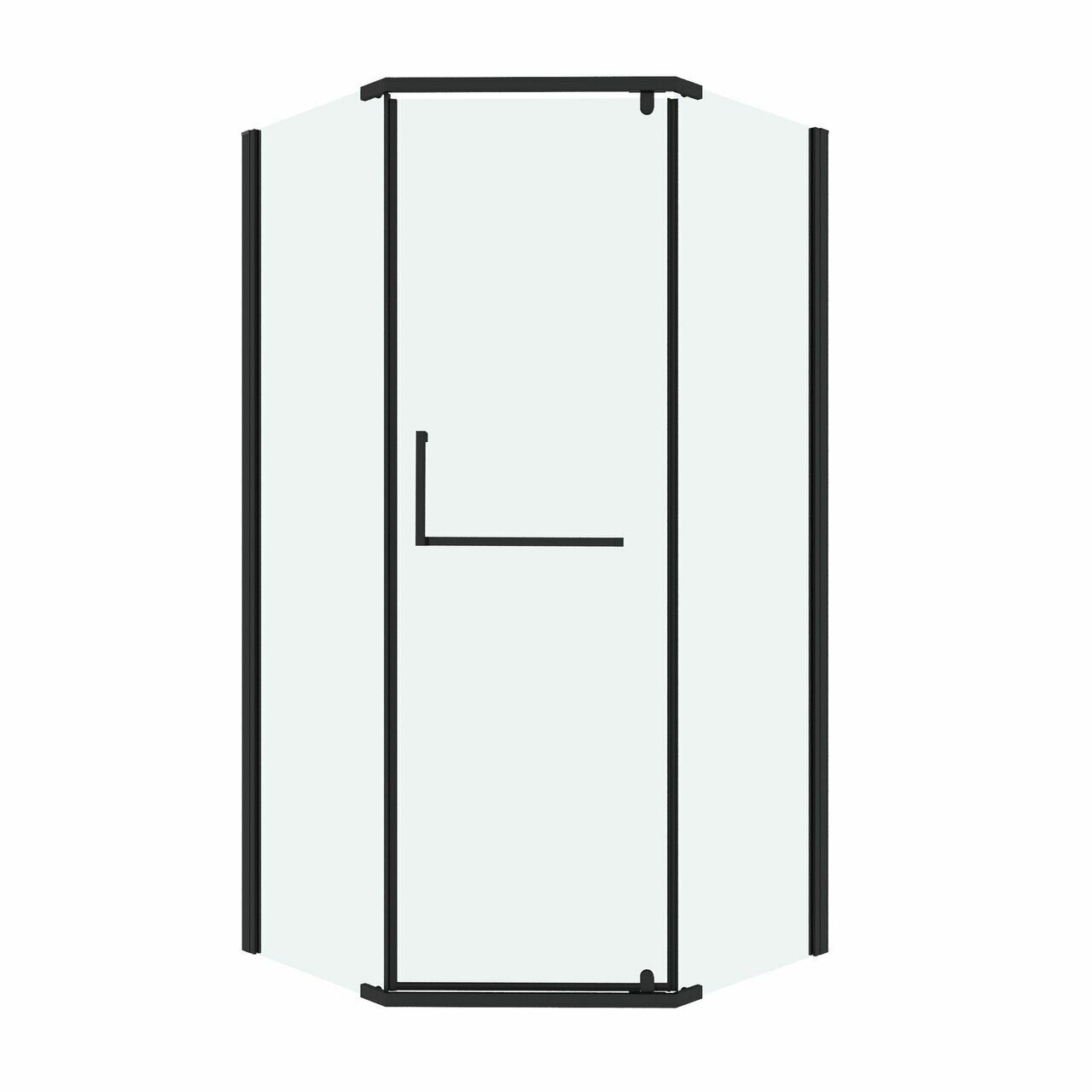 Душевое ограждение Grossman Pragma 302. K33.03.9090.21.00 90х90х195 см трапеция распашная черный матовый стекло прозрачн
