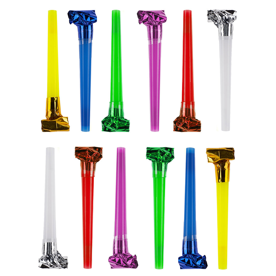 Карнавальные язычки гудки, Шумчики, Ассорти, 11 см, 10 шт.
