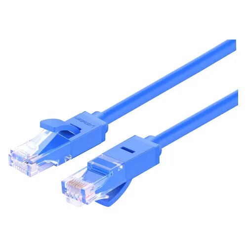 Кабель UGREEN NW102 литой (molded), UTP, кат.6, 5м, 4 пары, 26AWG, медь, многожильный, синий
