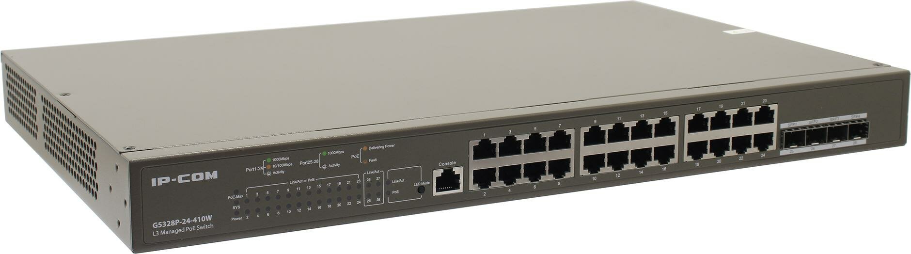 Tenda Коммутатор 24PORT 1000M POE 4SFP TEG5328P-24-410W TENDA