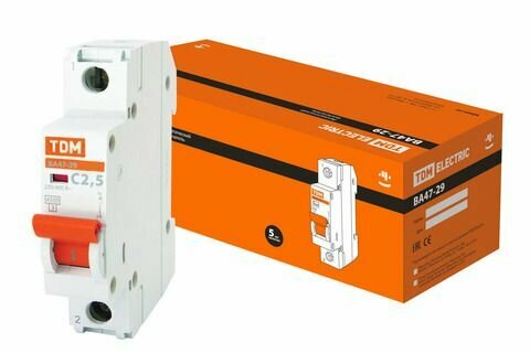 Выключатель автоматический ВА 47-29 1Р 2,5А 4,5кА х-ка С 0206-0083