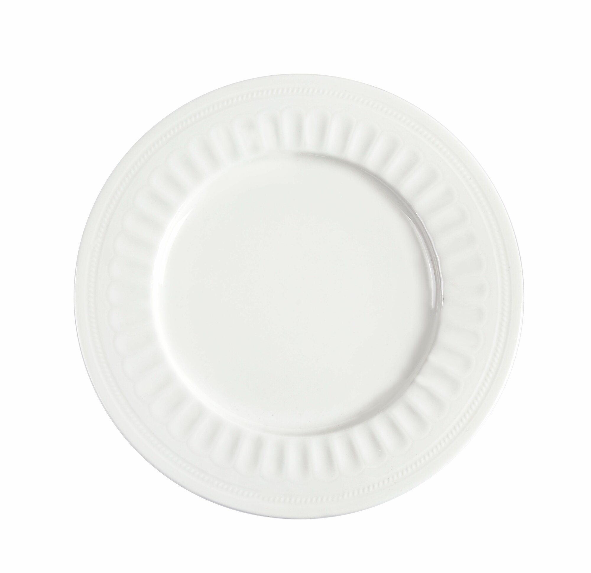 Тарелка для подачи салата и сервировки стола десертная HOME CHEF Rome, 21 см, костяной фарфор, белая