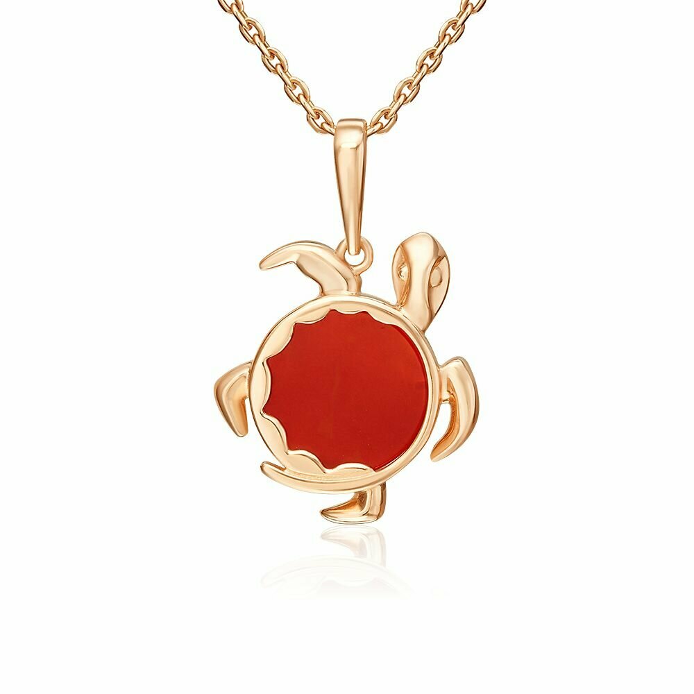 Подвеска, красное золото, 585 проба, сердолик