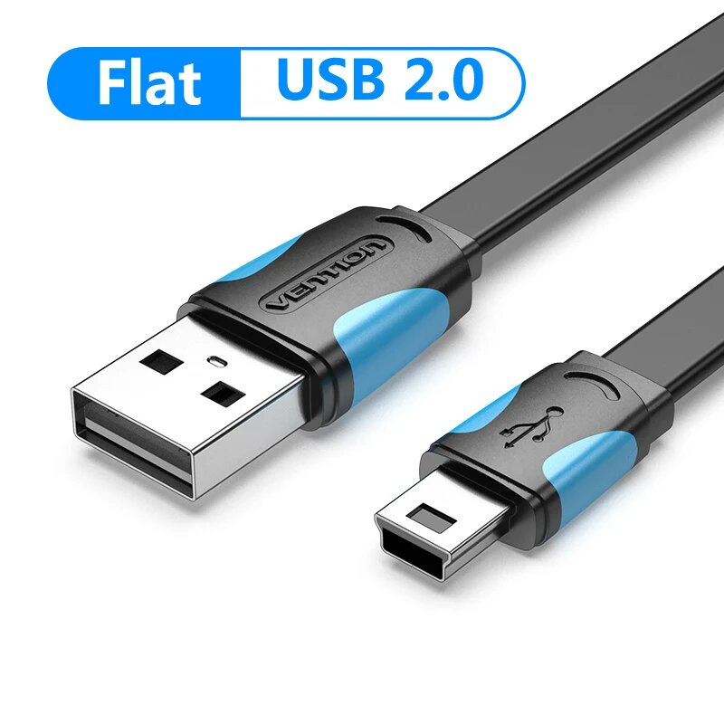 Кабель USB Mini USB Vention 2.0 1 м, Flat Cable