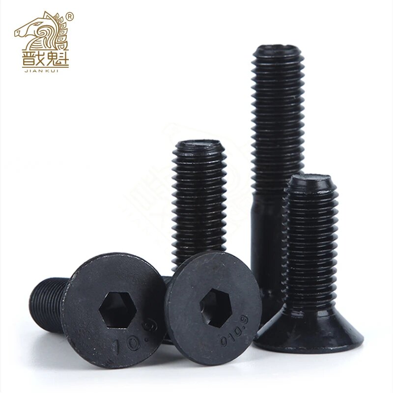 Шестигранные болты M1.6-M8 черные сталь 10.9 DIN7991 M3 50pcs, 8mm