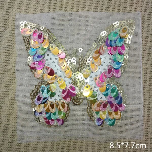 Патч бабочка с блестками, 8.5*7.7 см, Butterfly1