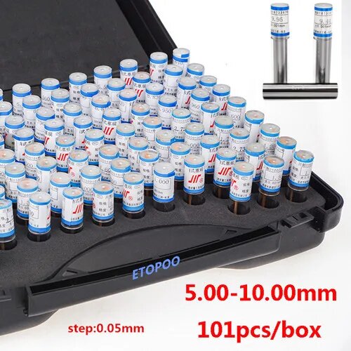 Штифты стальные прецизионные ETOPOO 5.00-10.00mm, 101шт