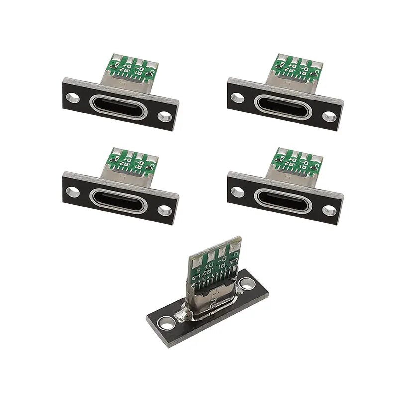 5 шт. разъемов USB Type-C с креплением Black