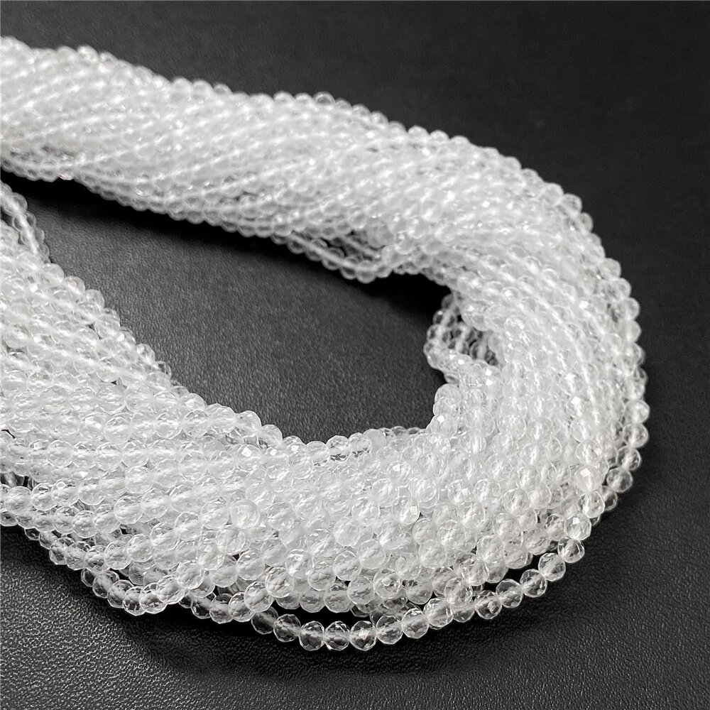 Натуральные бусины Vinswet аметист агат кварц лазурит 2мм 3мм Белый, 2mm about 170pcs, Clear Quartz