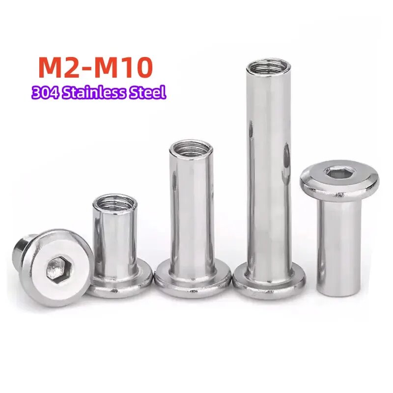 Мебельные заклепки из нержавеющей стали 304 М2 М3 М4 М5 М6 М8 М10 M2(D3mm)-10pcs, 20mm