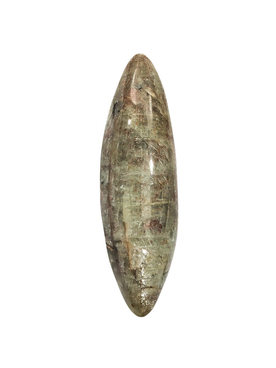 Кианит кабошон размером 55х16х9 мм, на подложке.