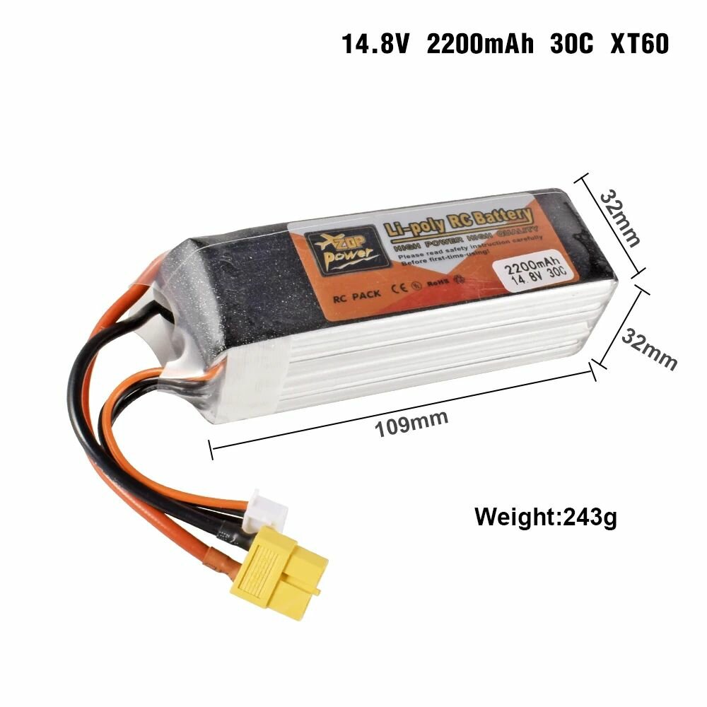 Аккумулятор 9IMOD 4S LiPo 14.8V 1800-6000mAh Высокие токи разряда 30C-45C Разъем XT60 Для RC машин, лодок и модельной техники