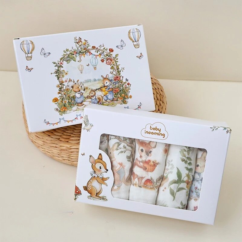 Набор Из 3 Детских Квадратных Полотенец Для Лица: Мягкие, Впитывающие, Из Хлопка, С Мультяшным Рисунком, Для Младенцев