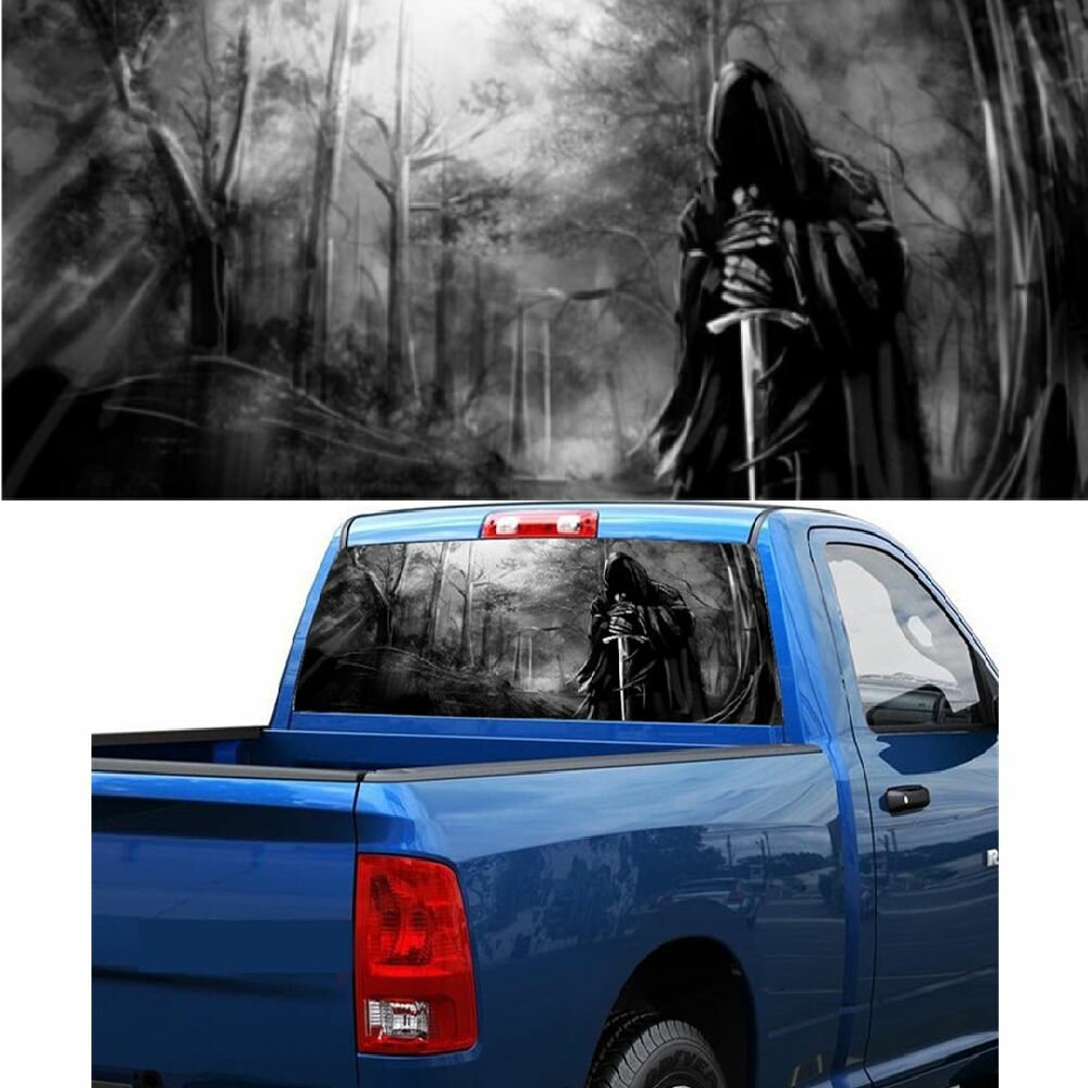 Графическая Наклейка на Заднее Стекло Grim Reaper Black Forest Наклейка на Заднее Стекло для Грузовика
