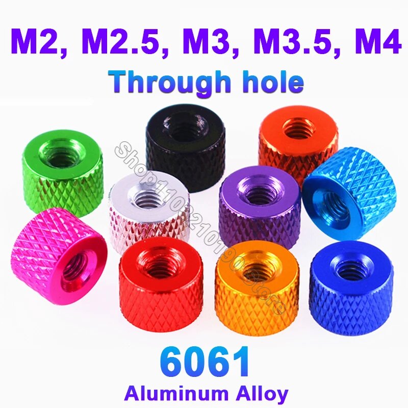 GooBetter Алюминиевые гайки для большого пальца M2 M2.5 M3 M3.5 M4 M4, Black