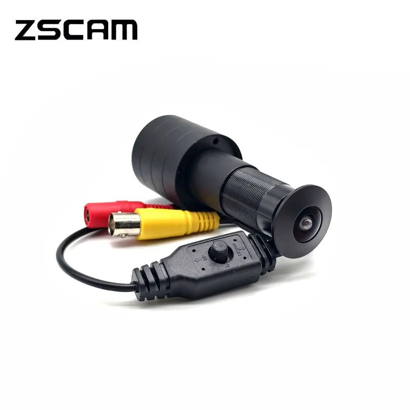 Мини камера видеонаблюдения ZSCAM 1080P рыбий глаз, черная, CVBS, PAL