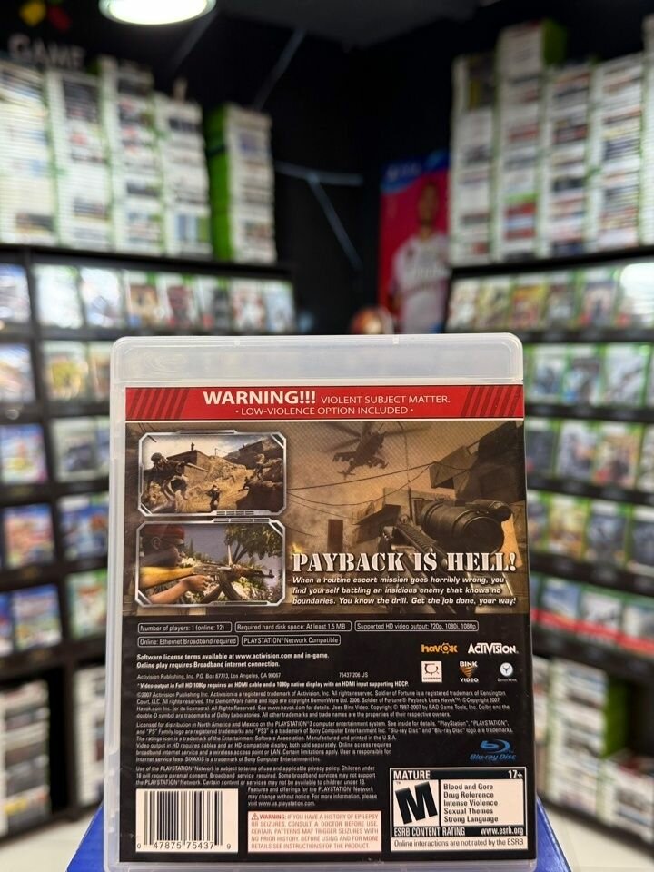 Игра Soldier of Fortune: Payback PS3 (Box)