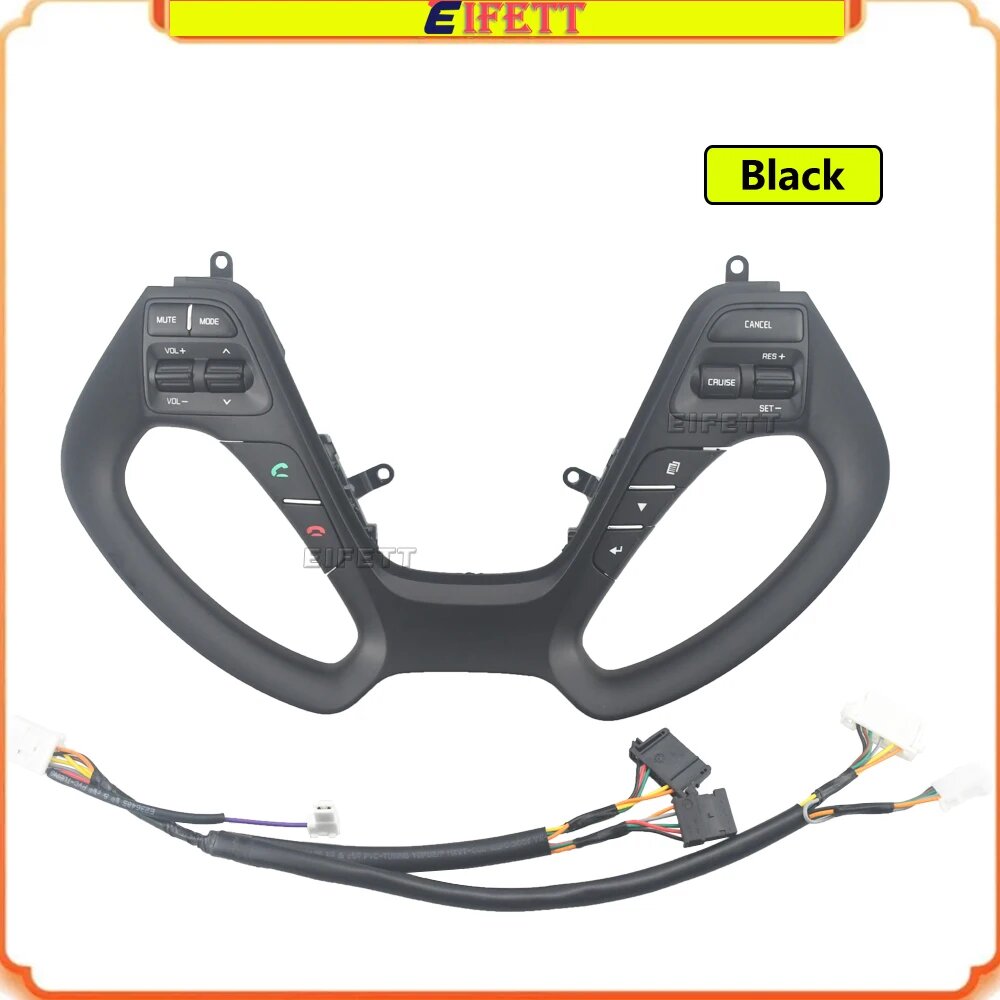 Для KIA K3 2013 2014 2015 2016 2017 2018 круиз-контроль, руль, громкость звука, кнопка управления музыкой, переключатель, автомобильные аксессуары BLACK