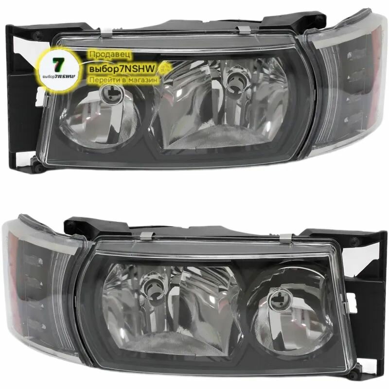 Фара автомобильная, Галогенная, 2 шт, арт. Фары Scania 5 series нового образца черные