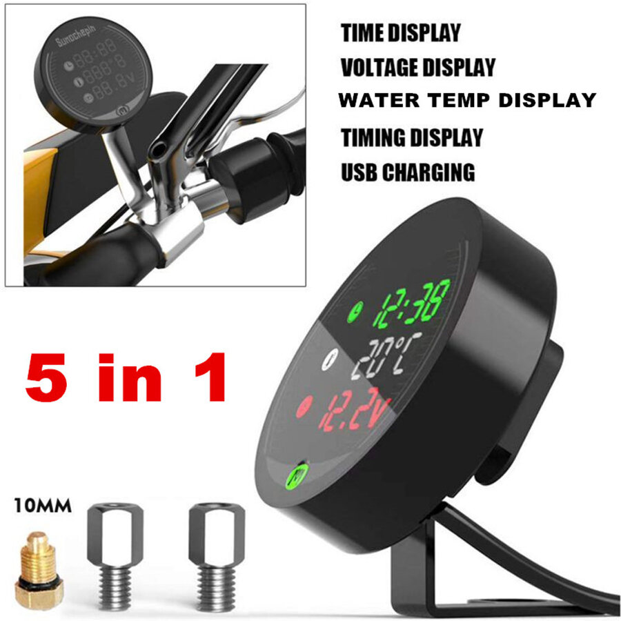 18 мм Мотоцикл Датчик Температуры Воды Датчик Температуры Воды Адаптер USB Зарядки