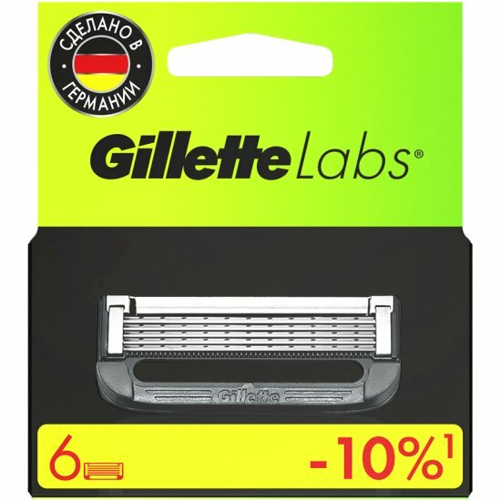 Сменные кассеты для бритья Gillette Labs, 6 шт