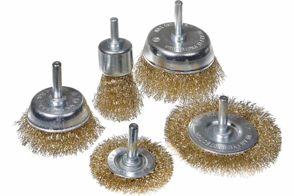 Набор щеток-крацовок Laserline, круговых, для дрели, 5 шт, сталь